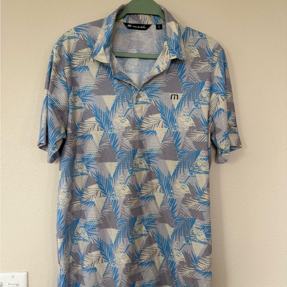 Travis Mathew | Shirts | Travis Matthews Tropical Blue And Gray Polo ...